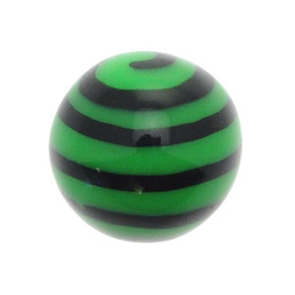Green Acrylic Threaded Ball - Spiral - 74C02UK - Body Jewellery Shop