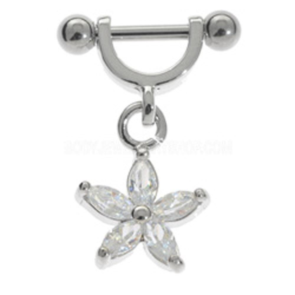 Helix Stirrup Barbell - Jewel Flower - 70A07UK - Body Jewellery Shop